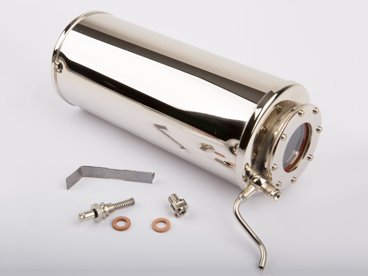 Boiler with spring loaded safety valve incl. glass and fixing for D18 ...